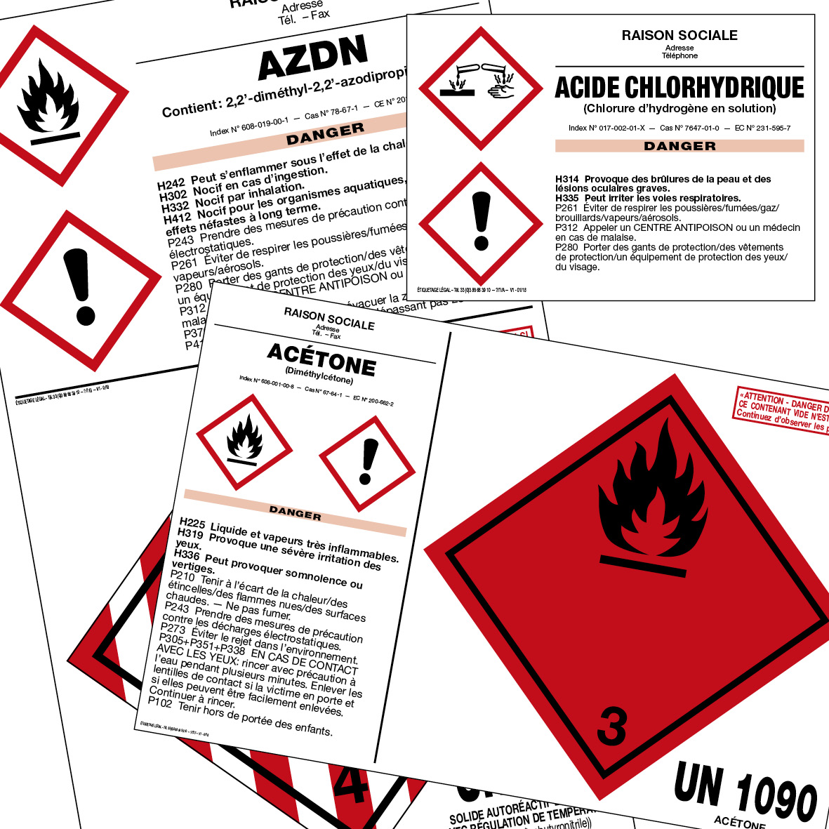 Etiquette de dangers CLP et transport de produits chimiques dangereux